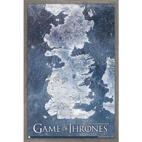 Trends International Game Of Thrones - Winter Map Framed Wall Poster ...