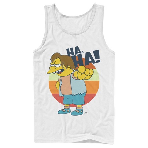 Men's The Simpsons Nelson Laugh Tank Top - White - Small : Target
