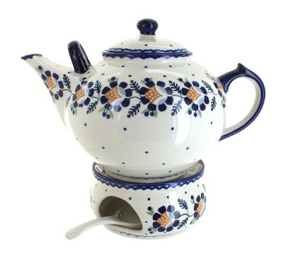 Blue Rose Polish Pottery Sunflower Large Teapot & Warmer : Target