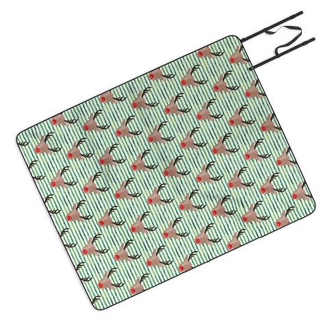 Little Arrow Design Co Watercolor Rudolf Picnic Blanket -deny Designs ...