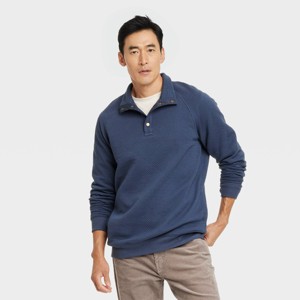 Men s Quilted Snap Pullover Sweatshirt Goodfellow Co Target
