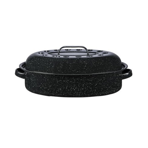 Granite Ware 15-inch Oval Roaster With Lid, Enameled Steel Design, Up ...