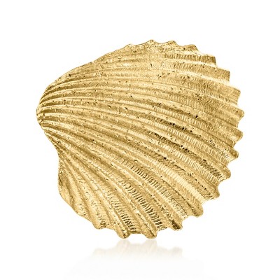Ross-Simons Italian 18kt Gold Over Sterling Sparkly Seashell Ring Size ...