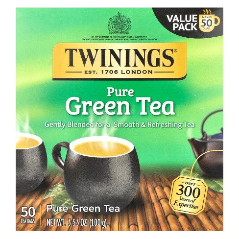 Twinings Pure Green Tea, 50 Tea Bags, 3.53 Oz (100 G) : Target