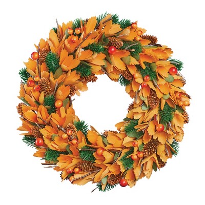 Nearly Natural 21” Mixed Daisy Artificial Wreath : Target