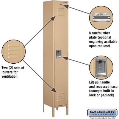 Salsbury Industries Assembled 1-tier Standard Metal Locker With One ...