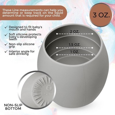 Silicone Sippy Cups For Infant’s First Stage Training -2 Pack No Spill ...