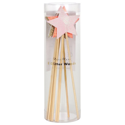 Meri Meri Glitter Star Wands (pack Of 8) : Target