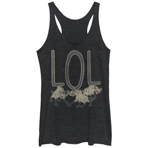 Women's Lion King Hyenas Lol Racerback Tank Top - Black Heather - Small ...