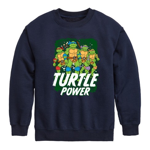 Boys' Teenage Mutant Ninja Turtles Turtle Power Graphic Long Sleeve Fleece Sweatshirt - Navy ...