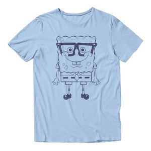 SpongeBob SquarePants Mens Blue Classic Portrait T Shirt - Light Blue ...
