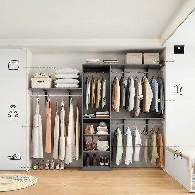 Fontoi Closet System Component Parts, Closet Organizer With 5 Shelves ...