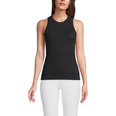 Lands' End Women's Drapey Rib Skimming Tank Top - Small - Black : Target