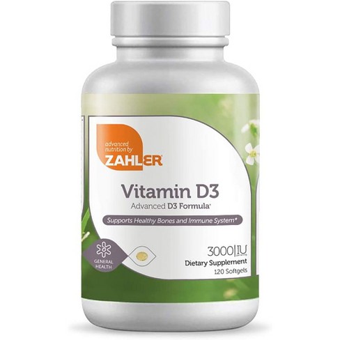 Zahler Vitamin D3 3000iu, Vitamin D3 Supplement 3000 Iu, Certified ...