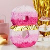 Blue Panda Small Pink And Gold Foil Number 8 Pinata For Kids 8th ...