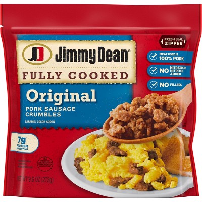 Jimmy Dean Fully Cooked Original Pork Sausage Crumbles - 9.6oz : Target