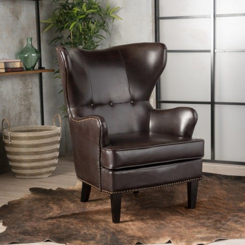 Accent Chair, Pu Upholstered Armchair With High Back, Plush Cushioning ...