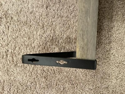 48" Solid Wood Ledge Wall Shelf With Rustic Metal Bracket Driftwood ...