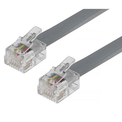 Monoprice Phone Cable - 25 Feet - Silver Satin Color, Rj12 Connectors ...