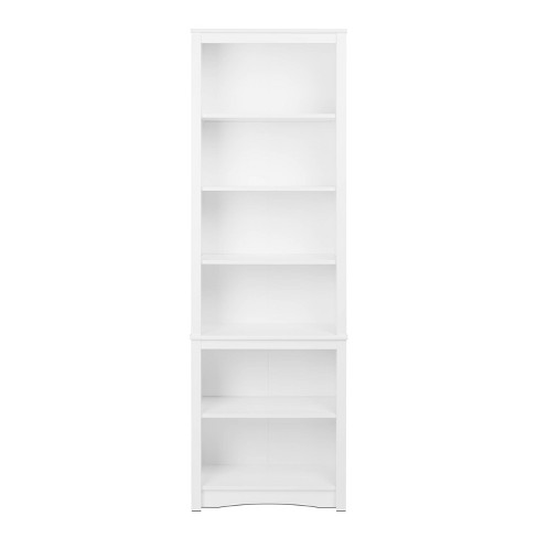 80" Tall Bookshelf White - Prepac: Laminated 6-shelf Storage, Modern ...