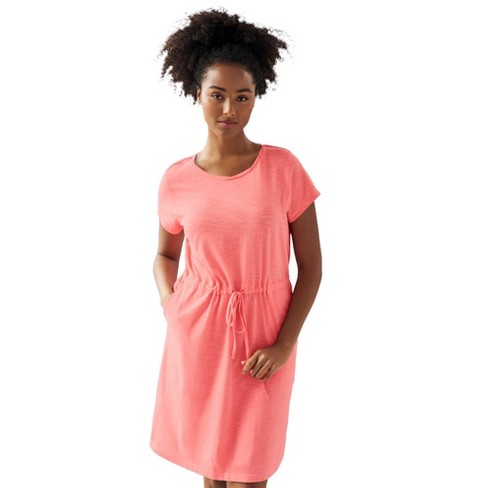 Ellos Women's Plus Size Knit Drawstring Dress - 18/20, Sweet Coral : Target