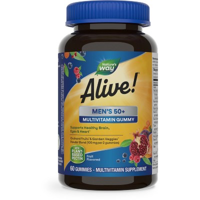 Nature's Way Alive! Men's 50+ Gummy Multivitamins - Fruit Flavored ...