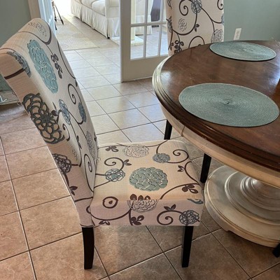 Set Of 4 Pertica Contemporary Fabric Dining Chairs Light Beige With ...