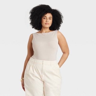 Women's 4-way Stretch Tank Bodysuit - Auden™ Beige Xxl : Target