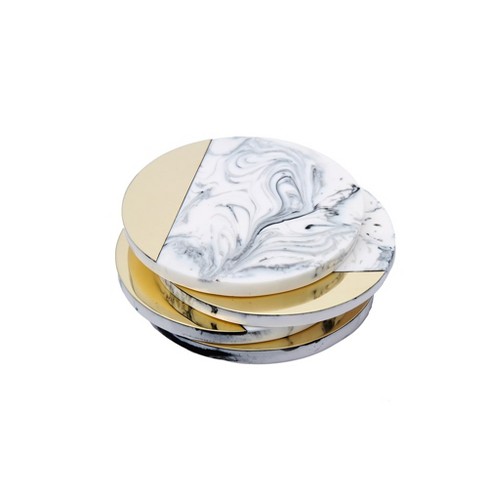 Classic Touch Set Of 4 Shaded Marble Wine Coasters : Target