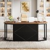Tribesigns 62.99 Inch Arc-shaped Executive Desk, Brown And Black : Target