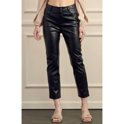 Women's Straight Leg Vegan Leather Pant - Idem Ditto M : Target
