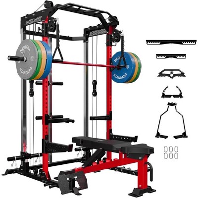 Er Kang Smith Machine, 2200lbs Squat Rack With Lat-pull Down System ...