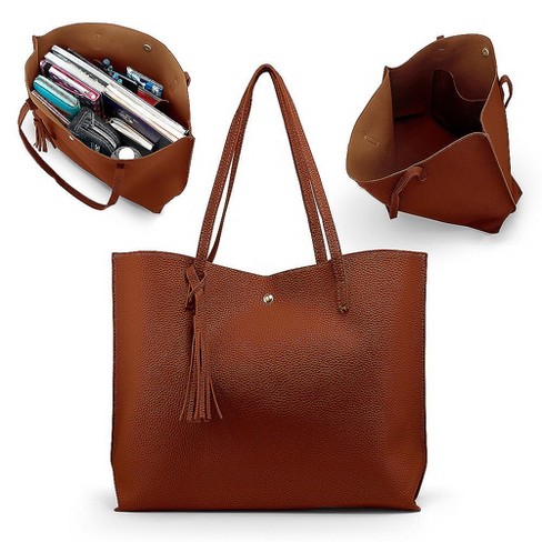 Gearonic Women Large Tote Bag Tassels Faux Leather Shoulder Handbags ...