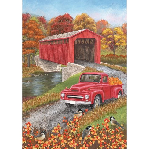 Autumn Bridge Fall House Flag 40" X 28" Briarwood Lane : Target