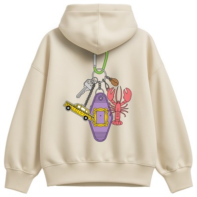 Women's - Friends - Keychain Oversized Fleece Hoodie Sweatshirt : Target