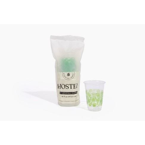 Hosted Compostable Printed Cold Cups - 16oz/20ct : Target