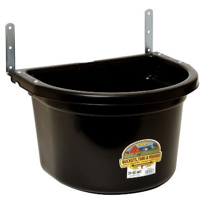 Little Giant 20 Quart Heavy Duty Mountable Plastic Fence Feeder Bucket ...