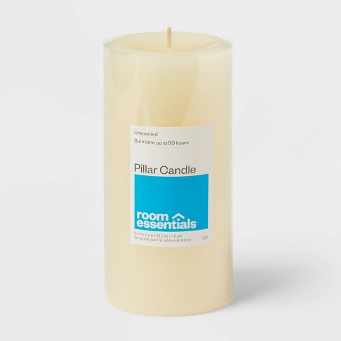 3" X 6" Unscented Candle Cream - Room Essentials™: Paraffin Wax, 90hr ...