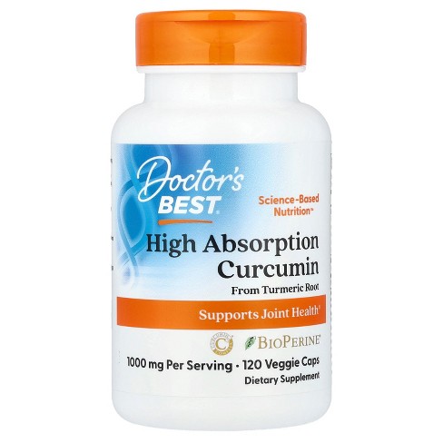 Doctor's Best High Absorption Curcumin, 1,000 Mg, 120 Veggie Caps (500 ...
