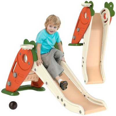 Qaba Toddler Slide, 3 In 1 Slide For Kids Aged 1-3 Years, Indoor Slide ...