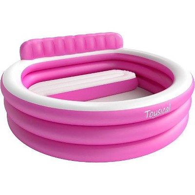 Toysical Round Lounge Inflatable Pool with Seats and Backrest for Kids ...