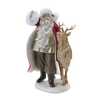 Northlight 12" White And Gold Standing Santa Carrying A Full Sac Of ...