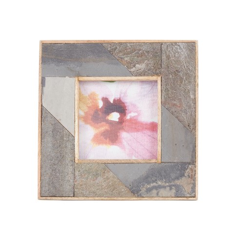 Saro Lifestyle Picture Frame With Distressed Slate Design, Slate, 4" X ...