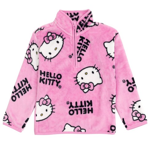 Hello Kitty Little Girls Half Zip Woobie Sweatshirt Pink 6 : Target