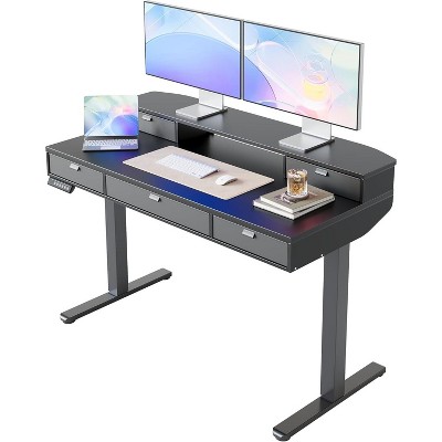 HUANUO 55 X 26 In Electric Standing Desk with 2 Drawers, Height ...