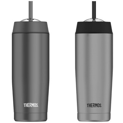 Thermos 16 Oz. Vacuum Insulated Stainless Steel Cold Cup With Straw ...