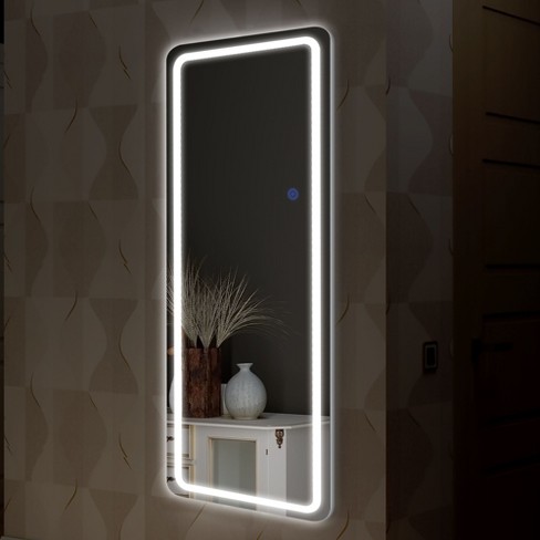 Pexfix Modern Full Length Rectangular Frameless Mirror With Rounded ...