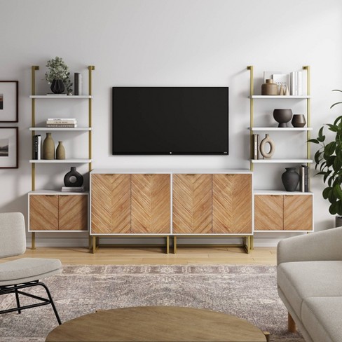 Nathan James Enloe Tv Wall Unit For Tvs Up To 50" White : Target