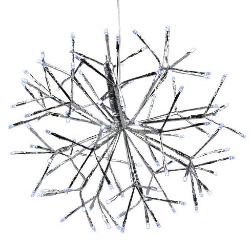 Celebrations Platinum Led Pure White 16 In. Shimmer Sphere Hanging ...