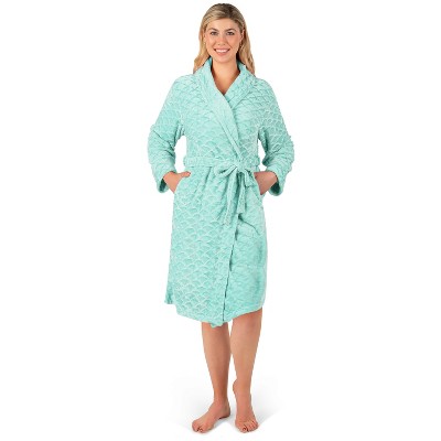 Pavilia Women Hooded Plush Soft Robe, Fluffy Warm Fleece Faux Shearling ...